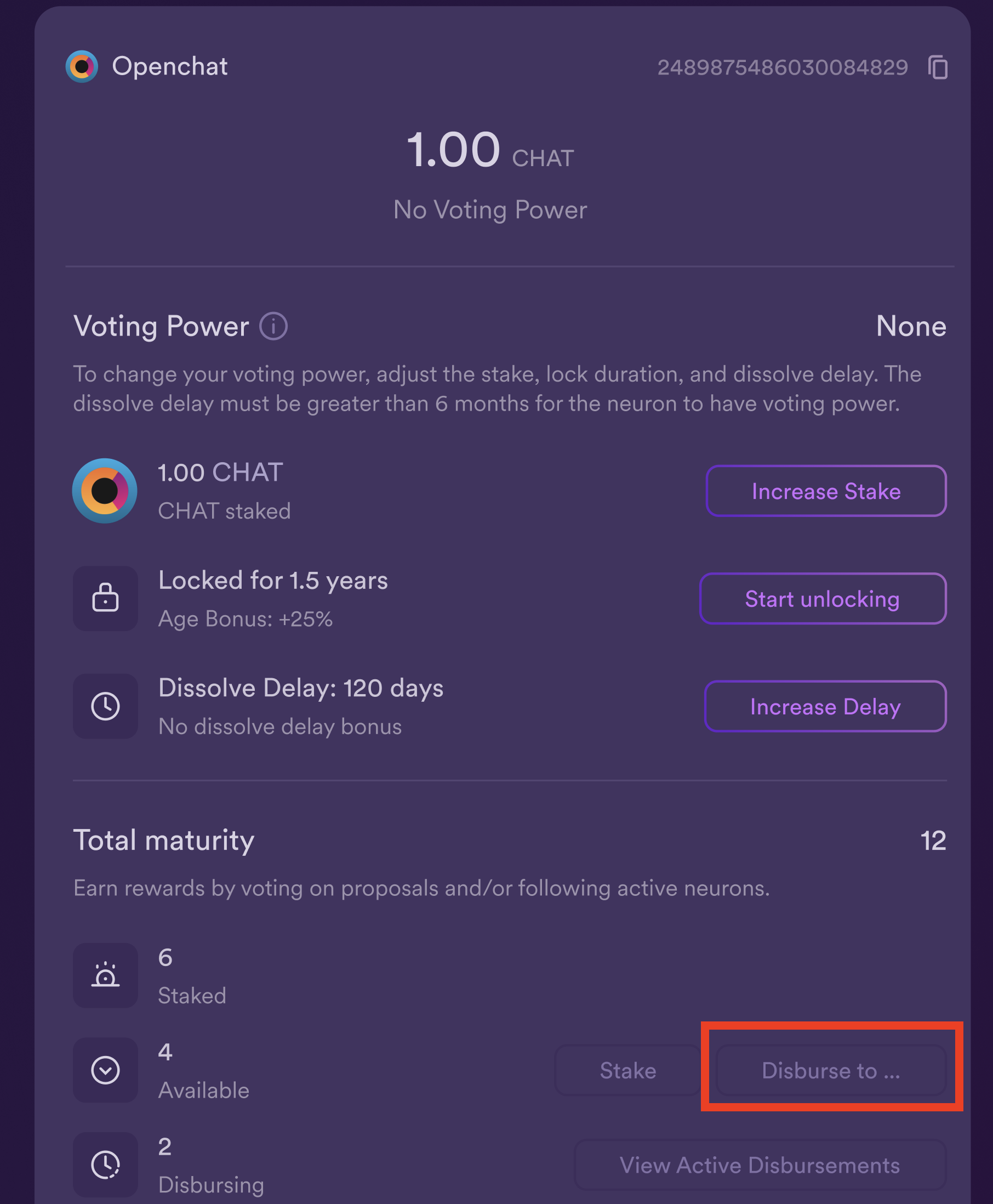 How do I spawn and disburse SNS token maturity from an SNS Neurons in ...